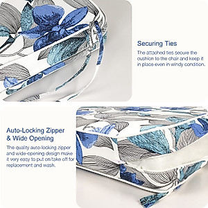 DYTXIII Patio Outdoor Cushion Cover Slip Cover W45 x D18 x H3 Inch with Zipper for Bench Loveseat Furniture, UV Protection Cushion Covers Replacement Covers 1 Pack, Clemens Blue (Covers ONLY)