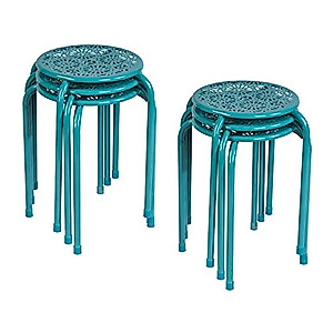 Atlantic Daisy Stackable Stool 6 Pack Capri Breeze