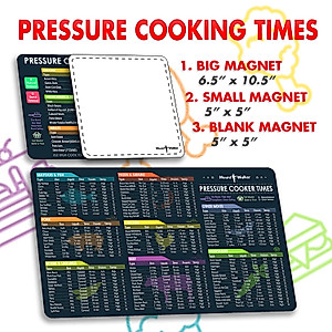 Instant Pot Cheat Sheet Magnet Set (1 Set of 3 Pcs) - Instant Pot/Pressure Cooker Accessories, Instant Pot Cookbook, Instant Pot Recipe Book with Magnetic Whiteboard for Fridge (Black)