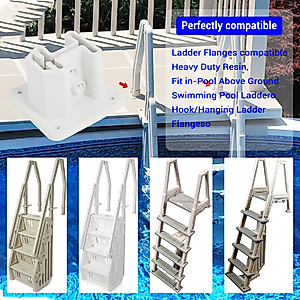 Pool Ladder Flanges for Heavy Duty Resin in-Pool above Ground Swimming Pool Ladder (2 Pack)