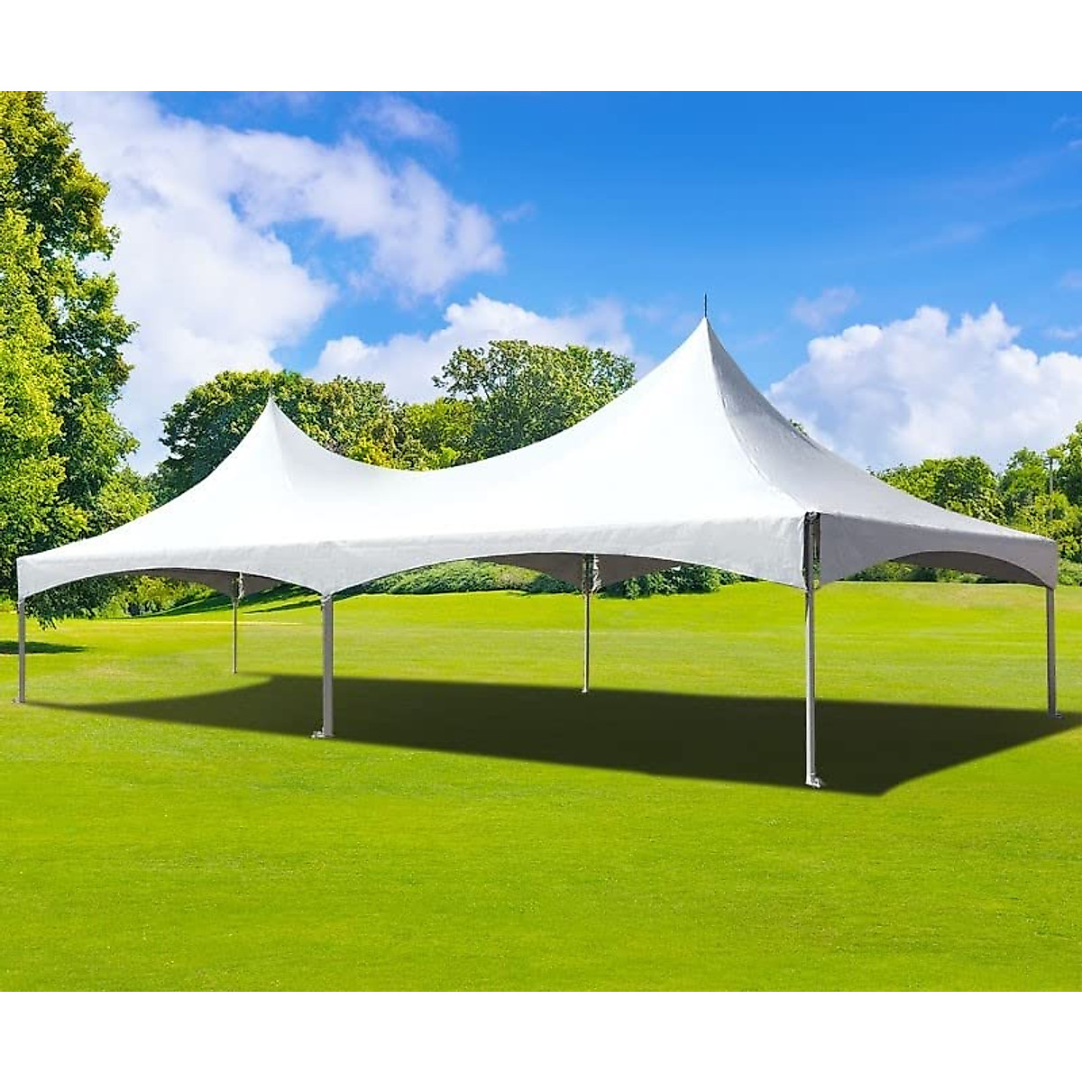 TentandTable 20' Foot x 40' Foot Twin Tube West Coast Frame Style Party Tent - White Canopy - 2.5" Inch Aluminum Frame - Canopies for Banquets, Weddings, Graduations, and Events