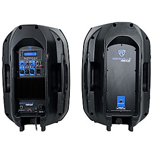Rockville Power GIG RPG-122K All In One DJ/PA Package (2) 12" DJ/PA Speakers 1000 Watts Peak Power/250 Watts RMS with Built in Bluetooth, USB/SD Player, FM Tuner, Speaker Stands and a Wired Microphone