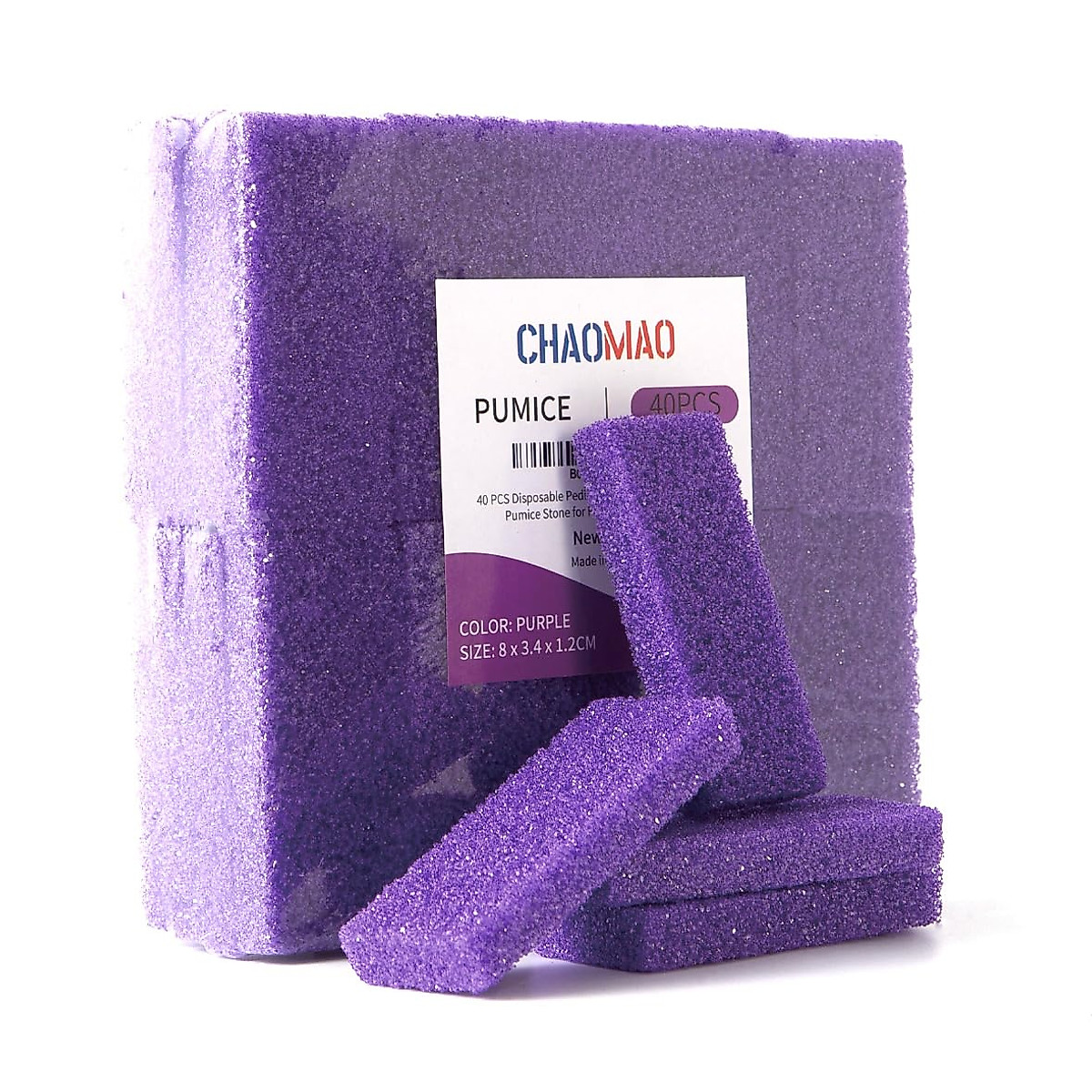 CHAOMAO Disposable Foot Scrubber Pumice Pads, Pedicure Pumice Stone Dead Skin Callus Remover for Feet