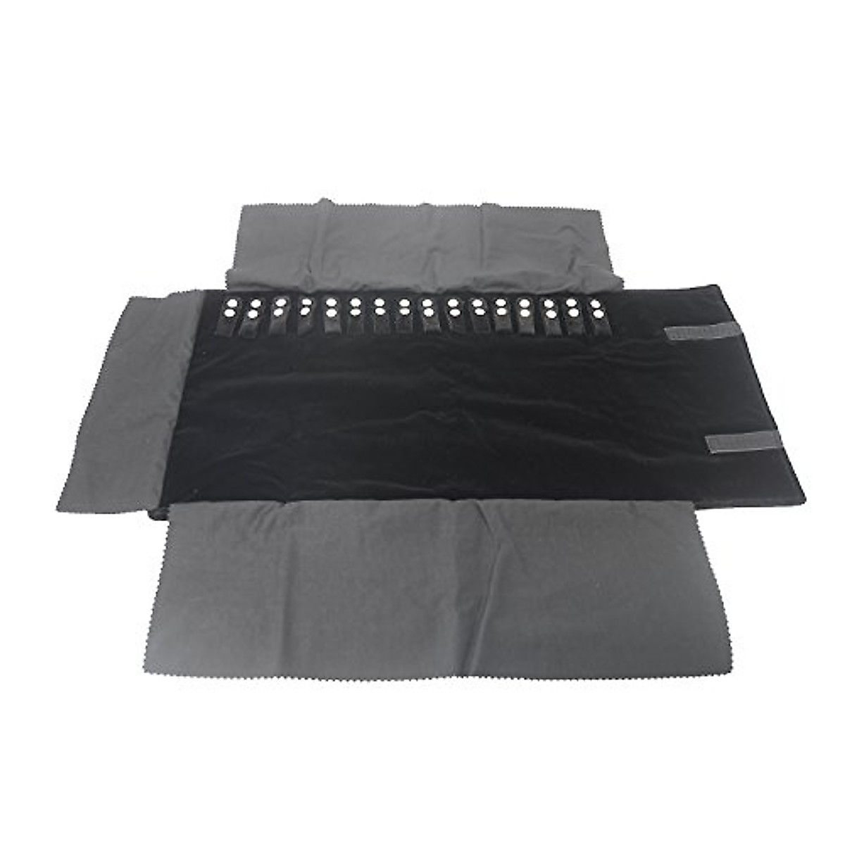 Vinerstar Jewelry Roll Bag for Holding Necklace Bracelet Ring,Jewelry Organizer 16 Hook Velvet Black