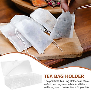 UPKOCH Tea Bags Tea Bag Holder Organizer Clear Acrylic Sugar Packets Storage Bin Box Coffee Bags Containers for Coffee Station Kitchen Cabinet Counter Top Pantry