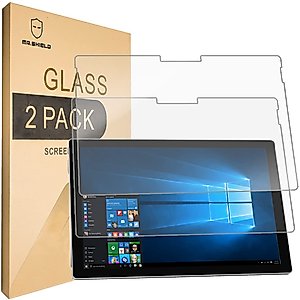 Mr.Shield [2-PACK] Designed For Microsoft Surface Pro 6 / Surface Pro (5th Gen) / Surface Pro 4 [Tempered Glass] Screen Protector [9H Hardness] with Lifetime Replacement