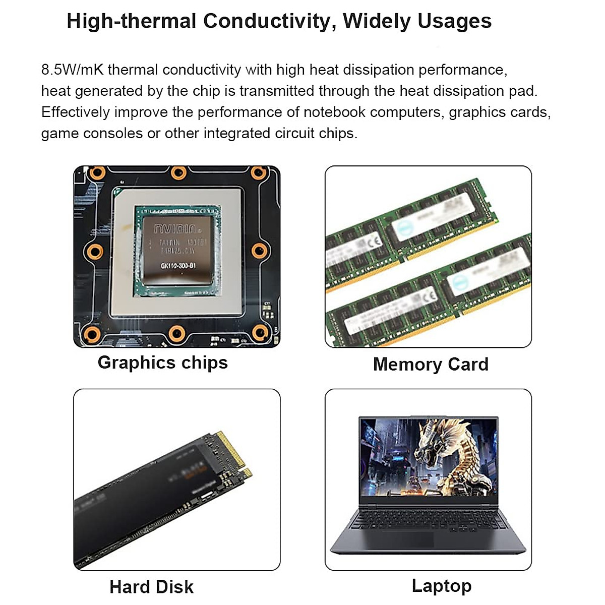 PTM7950 40x80x0.2mm Phase Change GPU Thermal Pad, JOYJOM High Conductive Silicone Grease 8.5W/mK CPU Thermal Paste for PS5 Steam Deck CPU GPU SSD M.2 Laptop