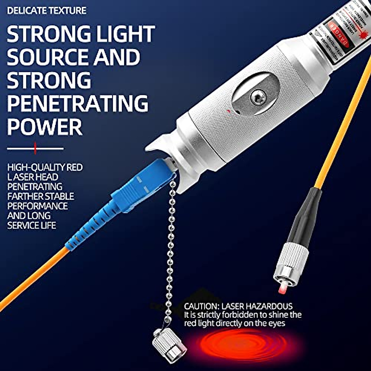 Fiber Optic Cable Tester 10KM Visual Fault Locator Fiber Fault Locator Tracker for 2.5mm Universal Connector