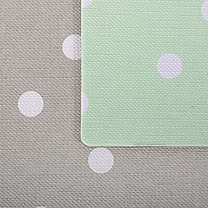 Home Traditions Customizable Storage Compartment - Rectangular, Foldable Sock/Underwear Drawer Divider or Closet/Nursery Organizer Bin, Light Green and Grey Polka Dot