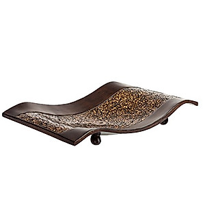 Creative Scents Schonwerk Centerpiece Home Decor Crackled Mosaic Design, Table Decorations for Dining/Living Room/Coffee Table Decor - Best Wedding (Walnut)