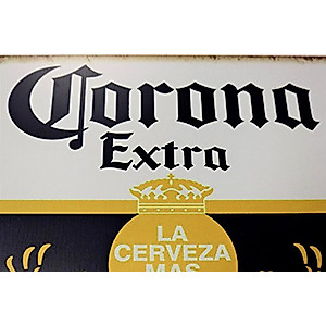Corona Beer Man Cave Decor Metal Bar Sign | La Cerveza Alcohol Cervezas Extra | Party Home Bar Decor | Retro Vintage Bar Signs Size: 8x12 Inches
