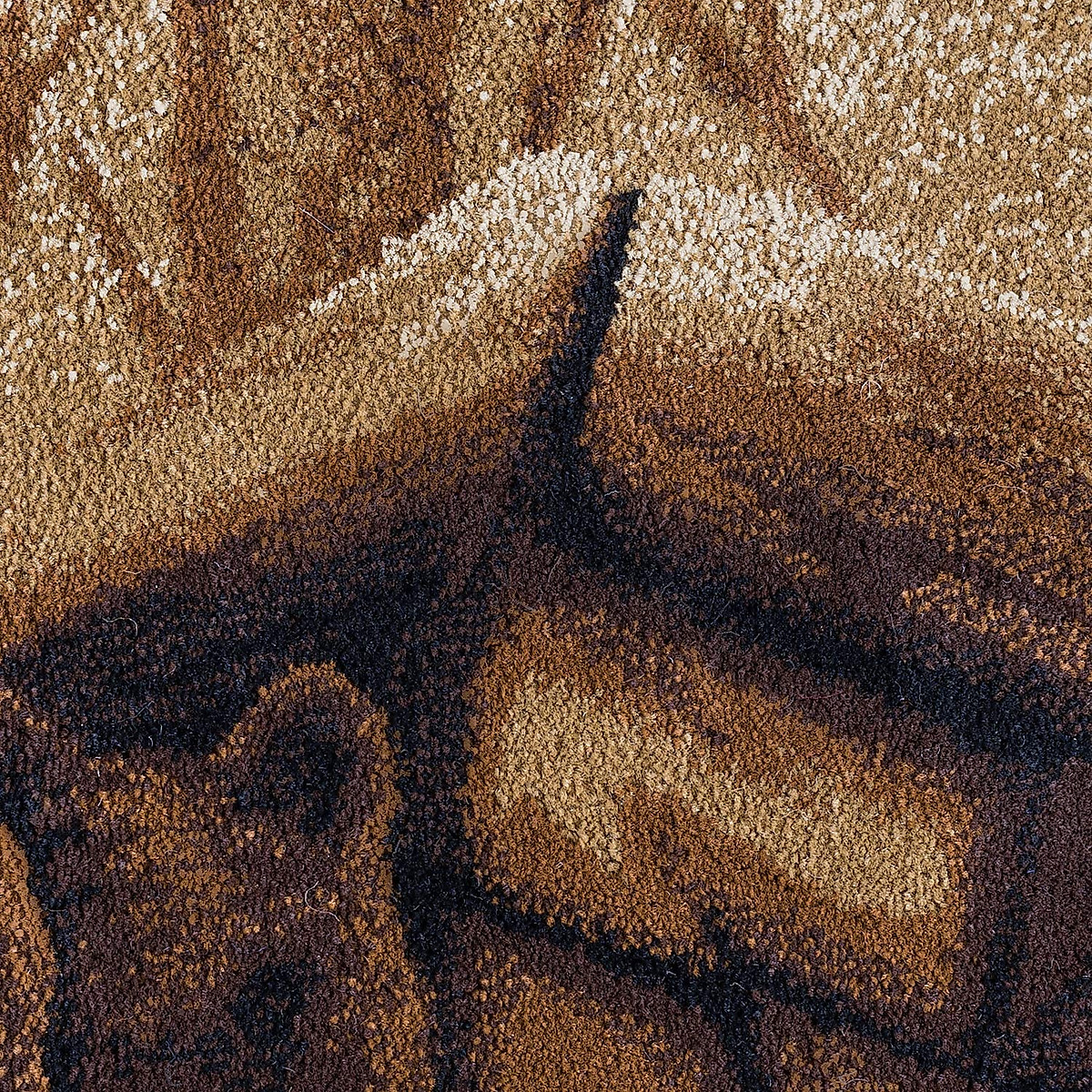 Fern Bear Novelty Lodge Pattern Beige Rectangle Area Rug, 8' x 10'