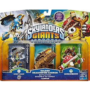 Skylanders Giants Exclusive Golden Dragonfire Cannon Battle Pack Chop Chop, Golden Dragonfire Cannon, & Shroomboom - Unlocks Exclusive in Game Battle Arena [Video Game]