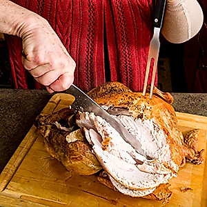 2 Pieces Carving Fork Pot Forks Stainless Steel Meat Serving Fork with Plastic Handle 10.6 Inch Serving Grill Fork Black Handle Barbecue Fork for BBQ Kitchen Turkey Roast Dinner Party Festival