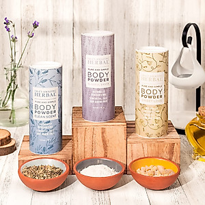 Natural Talc Free Powder, Body Powder for Women, Blissful Earth Scent with Lavender Essential Oil Blend, No Talc, Corn, Grain, Scented Bath Powder, 2.5 oz (3 Pack Body Powders)