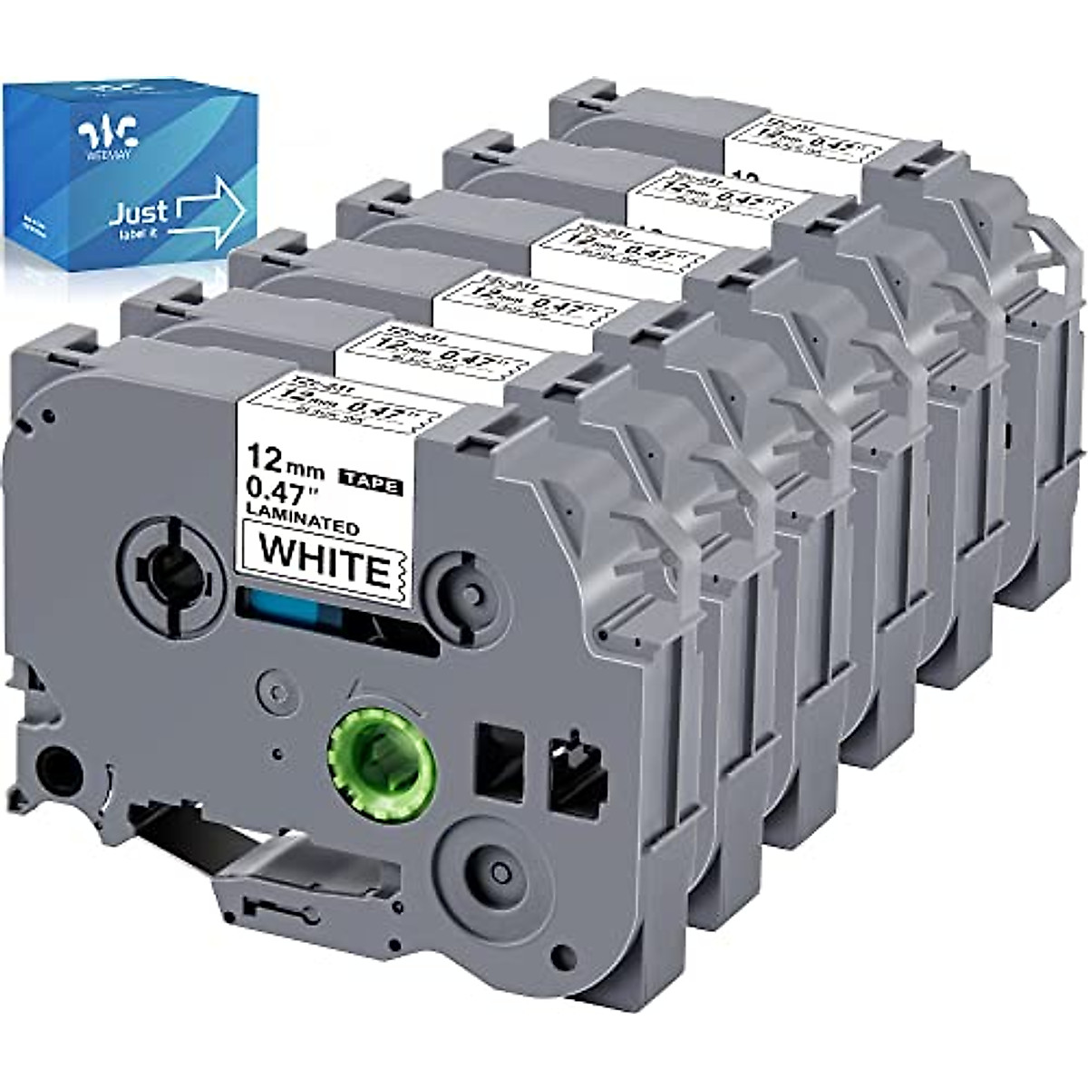 WEEMAY 6 Pack TZe-231 Compatible for Brother Label Maker Tape 12mm 0.47 White Laminated TZe TZe231 Labelling Tape Cassette for P-Touch Cube PTD220 PTD600 PT-D410 PTH110BP PT-D610BT Printer, 26.2 Feet
