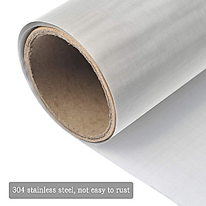304 Stainless Steel Woven Wire 80 Mesh 0.18mm Hole - About 11.8 X 39.4 inch Roll(30cm X100cm)- Filter Screen Sheet Filtration Cloth Fine Wire Mesh