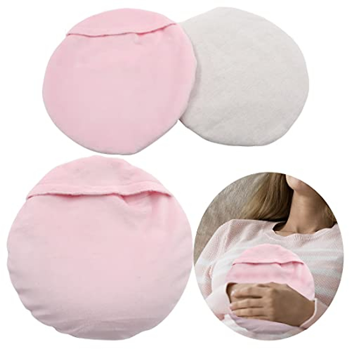 Heating Pads Microwaveable, Heat Pack Microwave Natural Moist Therapeutic Heat Bag Hot Cold Therapy, Wheat, Flaxseed (Round-Pink)