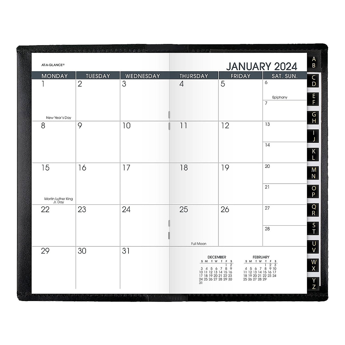 2024-2025 AT-A-GLANCE 3.5-inch x 6-inch Monthly Planner, Black (70-064-05-24)