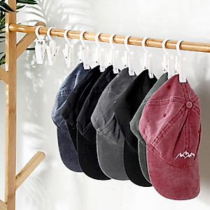 Briwooody 50 Pcs Strong Plastic Swivel Hanging Hooks 4.1 Inch Laundry Hooks with Clips Rotating Hanging Laundry Hook Curtain Clips for Bathroom Wardrobe Kitchen Office