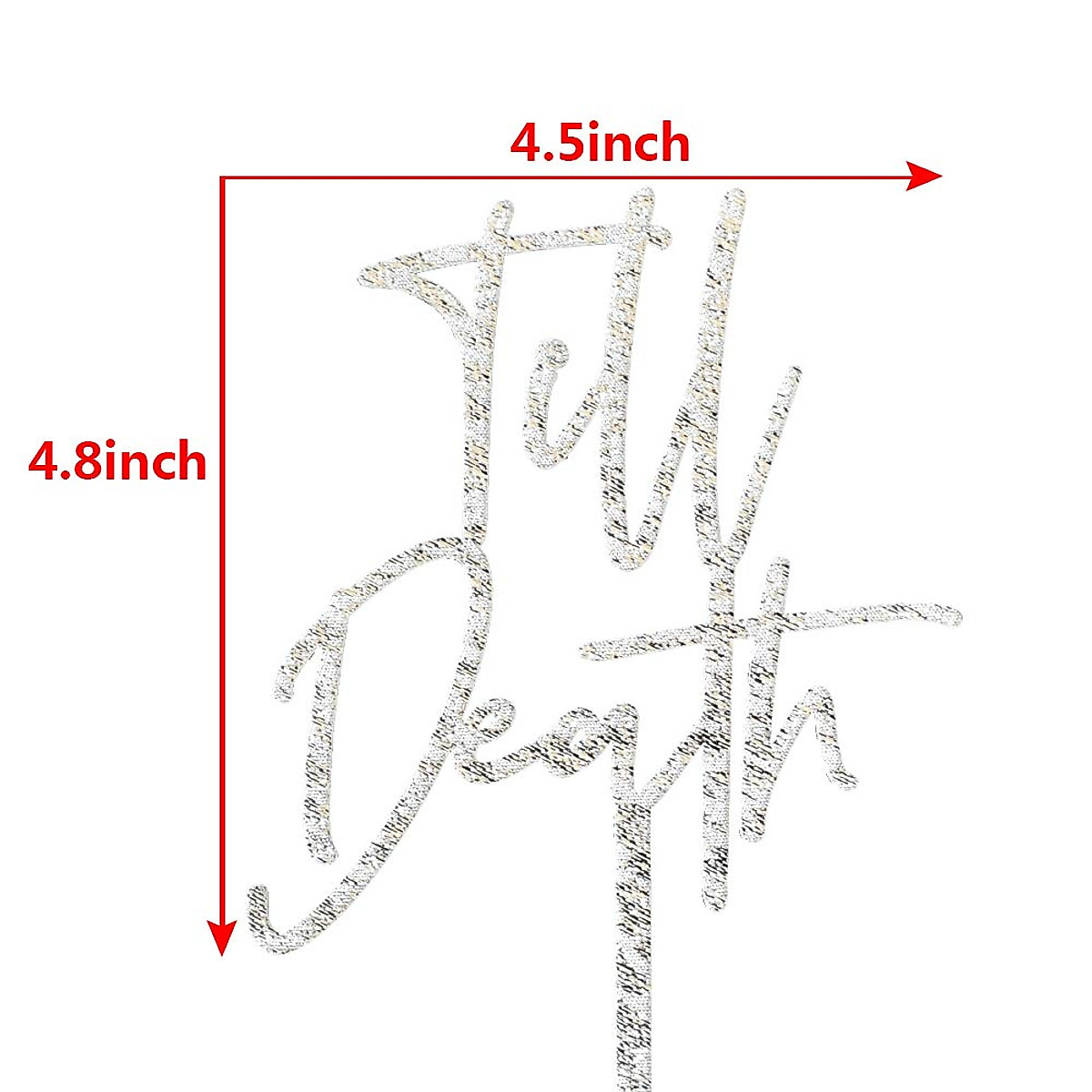 Till Death Cake Topper, Wedding Bridal Shower Engagement Bachelorette Party Decorations, Acrylic Silver Glitter