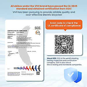 Vivi Electric Bike for Adults 750W Peak Folding Electric Mountain Bike 26'' Commuter Ebike 22MPH Adult Electric Bicycles with Removable Battery, Up to 50 Miles, LCD Display, Dual Shock Absorber