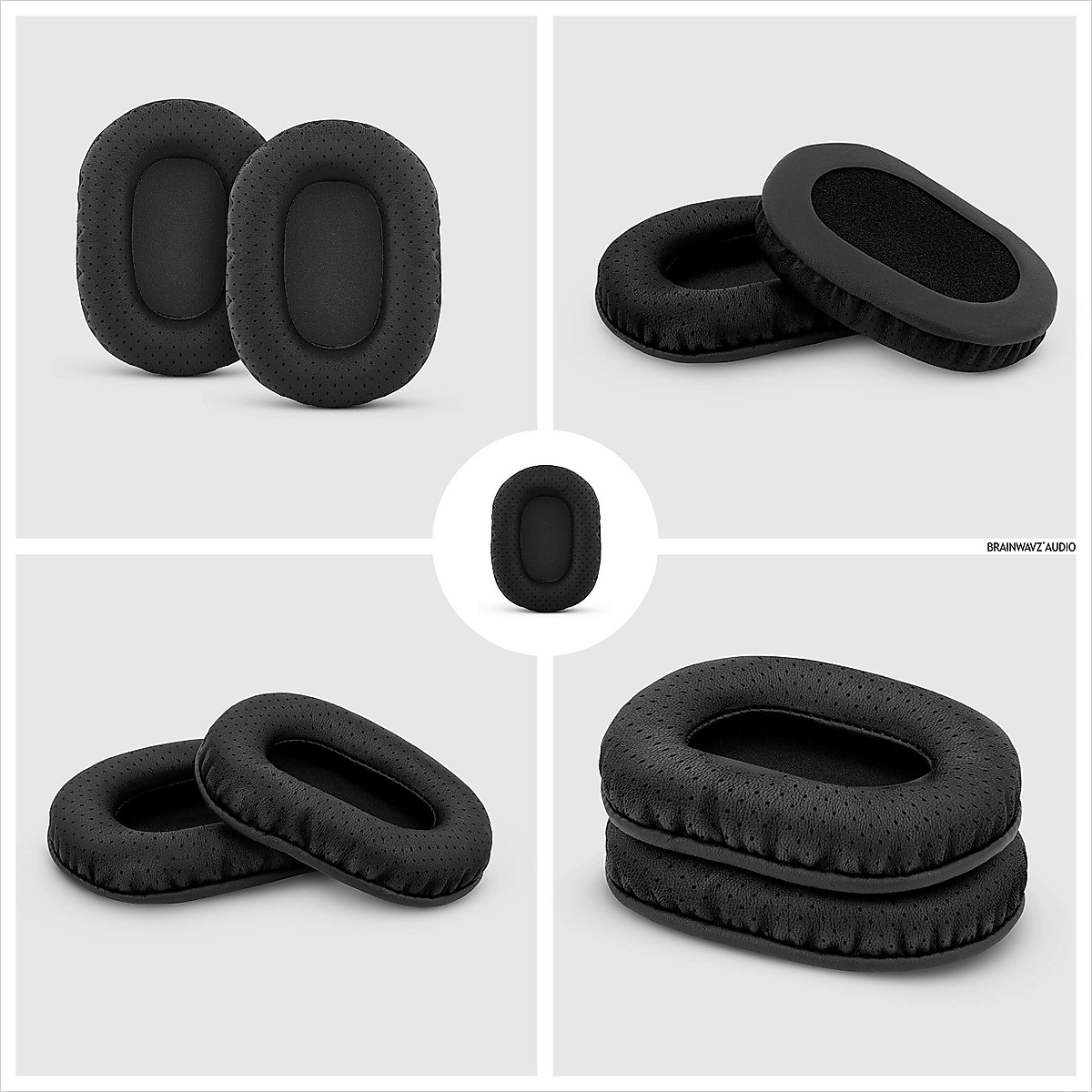 Brainwavz Perforated Replacement Earpads for Sony MDR 7506, V6 & CD900ST with Memory Foam Ear Pad & Suitable for Other On Ear Headphones (Black)
