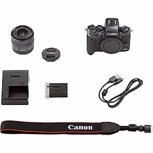 Canon EOS M5 Mirrorless Digital Camera (Black) Bundle w/Canon EF-M 15-45mm is STM & Tamron 70-300mm Di LD Lenses + Auto (EF/EF-S to EF-M) Mount Adapter + Gadget Bag + Accessories (Renewed)
