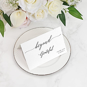 Udoula Beyond Grateful Thank You Cards with Envelopes, Pack of 30, 4x6 Folded, Elegant Fold Over Greetings, Perfect for Wedding, Bridal Shower, Baby Shower, Birthday to say thanks! (Black)