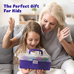 Loopa Rubber Bands Kit, 10,000+ Colorful Bands Refill Set for Kids, DIY Loom Bracelets Making Set with Beads & Endless Accessories - Box Case Included