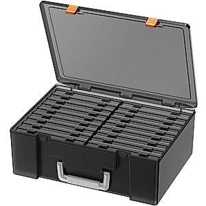 Photo Storage Box 4" x 6", Mathtoxyz 18 Inner Photo Cases and Large Photo Organizer Acid-Free Picture Storage Boxes, Craft Storage Box for Photo Stickers Stamps Seeds (Orange)