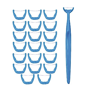 1 Piece Reusable Dental Floss Holder Handle +100 Pieces Replacement Floss Heads Teeth Stick Toothpicks Floss to Clean Between The Tooth