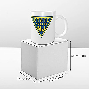 Nj State Police Porcelain Coffee Mugs, Classic Ceramic Cup For Tea Latte Cappuccino