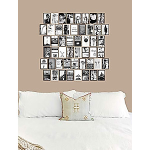 Black and White Wall Collage Kit - 50 Prints for Trendy Room Decor – Minimalistic Black and White and Grey Girls Bedroom Decor - Set of 50 Pcs Photo Prints 4x6