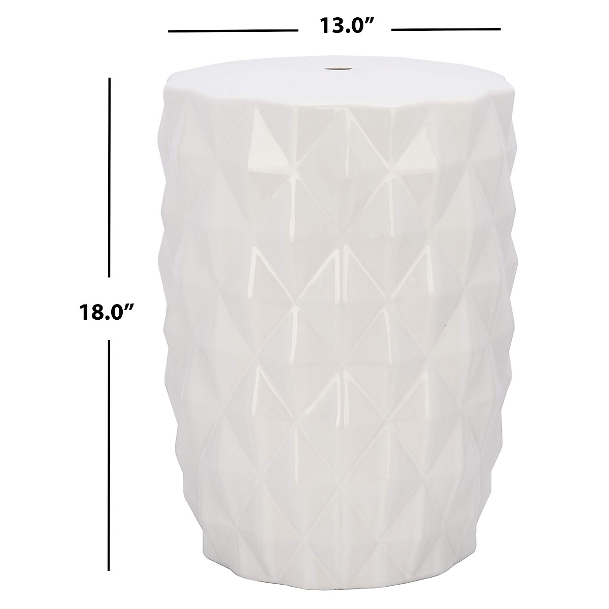 Safavieh Home Collection Posy White Ceramic Decorative Garden Stool ACS5209A