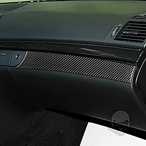 UOADA Car Front Passenger Seat Storage Box Soft Glossy Carbon Fiber Sticker Compatible with Benz E-Class W211 2003 2004 2005 2006 2007 2008 2009 Premium Custom Accessories 1pcs (Black)