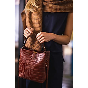 Brunwick Lane Ladies Cross Body Bag, Shoulder Bag with Adjustable Strap, Small Tote Bag. Multipurpose Bag for Women, Brown