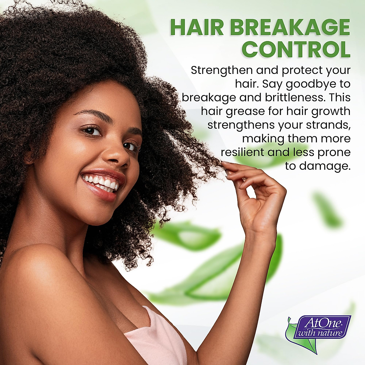 AtOne with Nature Hair and Scalp Conditioner - Hair SuperGro with Aloe Vera & Rosemary Extracts for Dry Hair 5.5 Oz