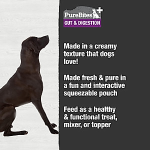 PureBites+ Gut & Digestion Squeezables for Dogs, only 5 Ingredients, case of 15