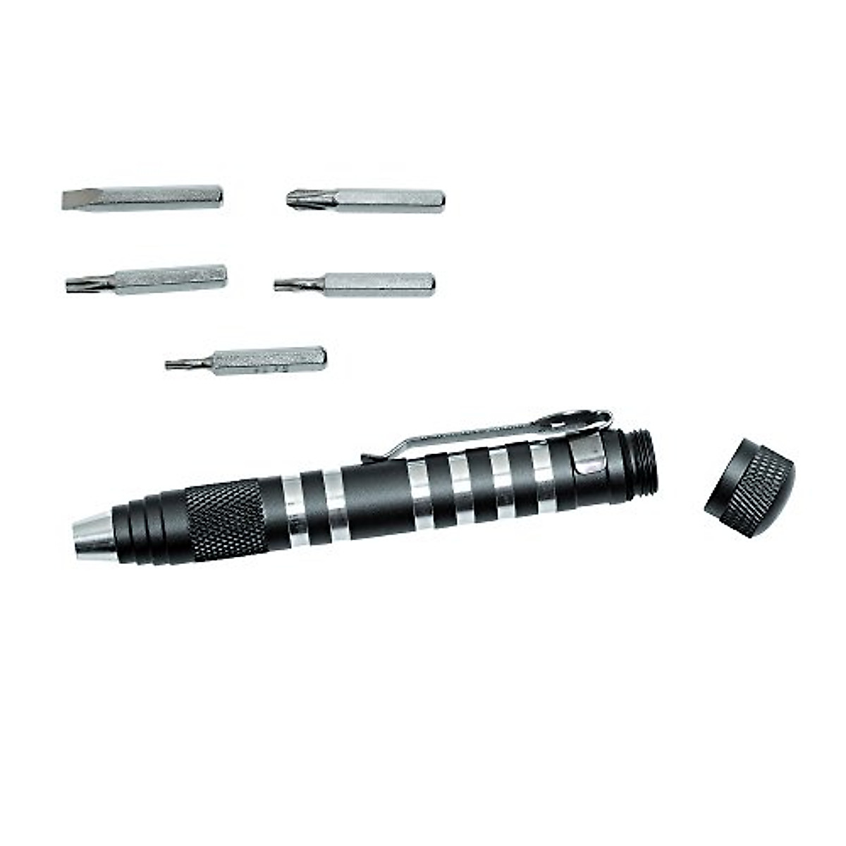 Kershaw TX-Tool (TXTOOL); 4.8 in. Single-Position Multifunction Magnetic Bit Driver; Includes T-6, T-8, T-10, 2 Phillips and Slotted Screwdriver Bit; 1.1 oz., Black