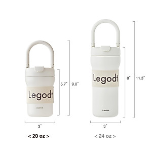 Odense Legodt 2 Way Tumbler 15.2oz with 2 in 1 Lid & Flexible Handle - Straw Available Insulated Travel Coffee Mug with Leak Proof - Double Stainless Steel, Back to School, Kids (Tangerine Yellow)