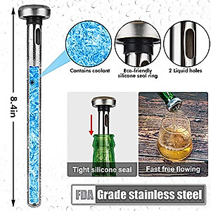 Beer Chiller Sticks for Bottles - Beer Gifts for Men - Beer Lover Gift featuring 2 Beer Chilling Sticks and 1 Bottle Opener in an Eco Friendly Wooden Gift Box - Beer Stick by woondulla