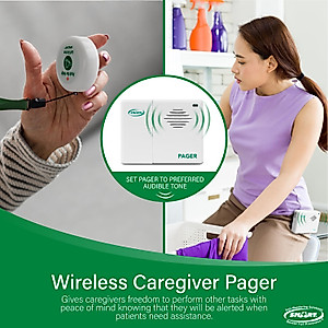 Smart Caregiver Two Call Buttons & Wireless Caregiver Pager for Fall Prevention and Elderly Assistance | Caregiver Call Button with Wearable Lanyard | Nurse Call Alert System with Up to 300' Range