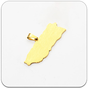 PEAS Fashion Jewelry Necklace Stainless Steel Puerto Rico Map Pendant Necklace(Gold)