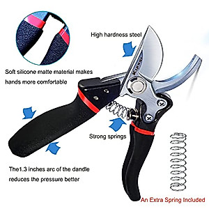 Kynup Pruning Shears for Gardening, Gardening Shears Heavy Duty, Cutting Shears Garden,Hedge Clippers, Rose Pruning Shears, Hand Clippers Gardening (Red Black)