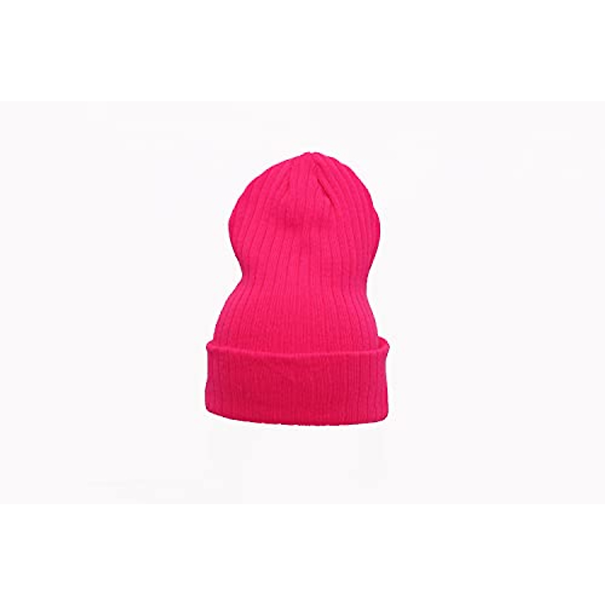 GOD CREATED 3D Logo Rib Knit Beanie (Hot Pink)