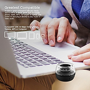 CestMall Portable Compact Mini Speaker, Four Times of The Normal Volume, 3.5MM Aux Input Jack for iPhone Android Tablet Black