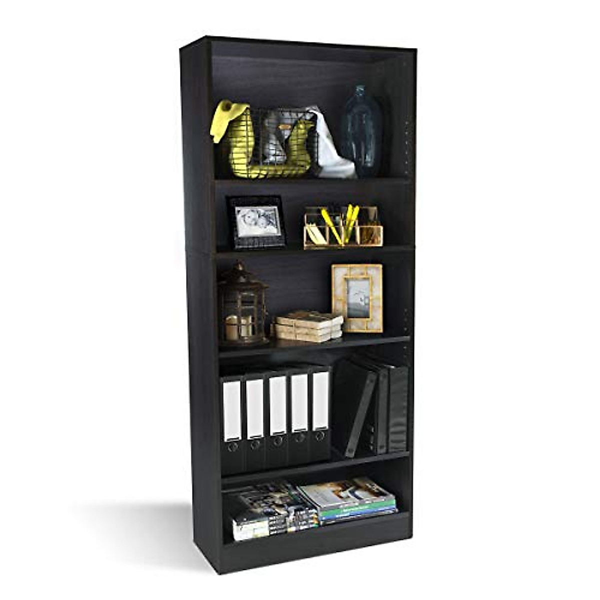 Atlantic Oskar 5-Shelf Multipurposed Bookcase & Storage Cabinet, PN 38408139, in Espresso