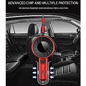 Retractable USB C Fast Car Charger iPhone with Dual Port USB Cables 3-in-1 multiple fast Charger for iPhone Charger Cable UL Certified Compatible for iPhone 11 Pro Max/11/XR/XS/X/8/8 Plus/7/6/6S/5S/SE