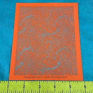 Silkscreen Seaweed and Bubbles Stencil Crafting, Polymer Clay, Art Jewelry, Mixed Media